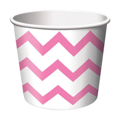 Creative Party Lightweight Chevron Treat Cup (Pack of 6) Pink/White ...