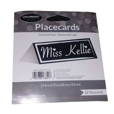 Creative Party Miss Kellie Paper Chalk Board Place Cards (Pack of 12 ...