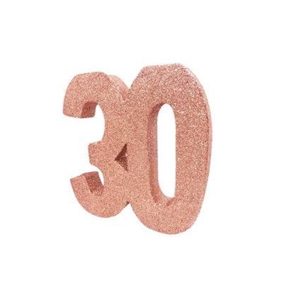 Creative Party Number 30 Glitter Table Decoration Rose Gold (One Size)