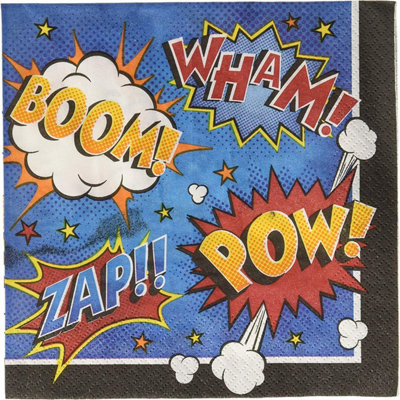 Creative Party Paper Comic Slogan Napkins (Pack of 16) Multicoloured ...