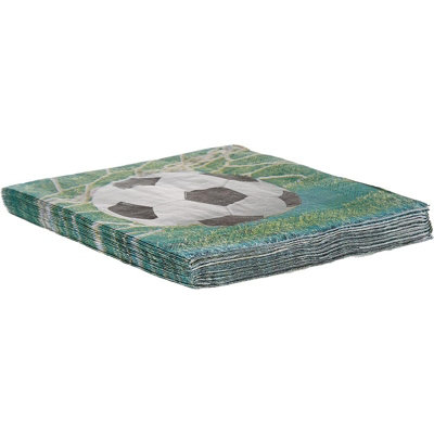 Creative Party Paper Football Napkins (Pack of 18) Green/White/Black ...