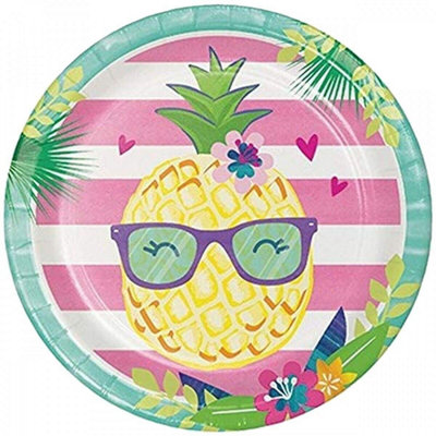 Creative Party Paper Pineapple Dinner Plate (Pack of 8) Multicoloured ...
