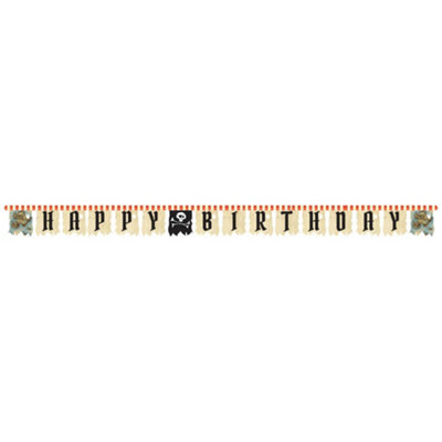 Creative Party Pirates Map Banner Beige/Black/Red (One Size)