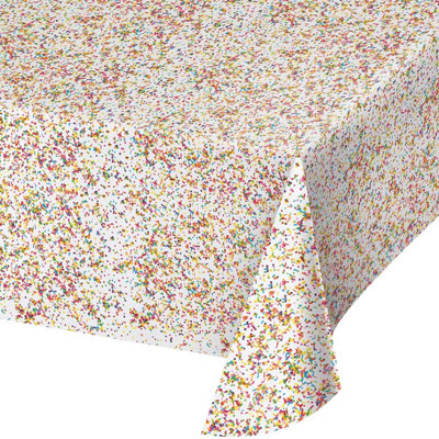 Creative Party Plastic All-Over Print Party Table Cover Multicoloured ...