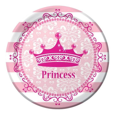 Creative Party Princess Royalty Dessert Plate (Pack of 8) Pink/White ...