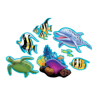 Creative Party Sea Creatures Cut Out (Pack of 7) Multicoloured (One Size)