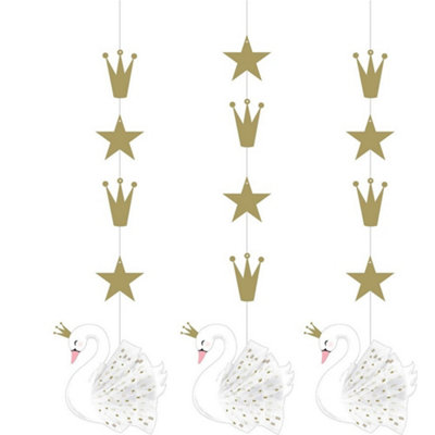 Creative Party Swan Princess Hanging Decoration White/Pink/Gold (One Size)