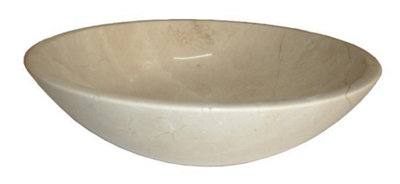 Crema Marfil marble Stone Round Bowl Bathroom Wash Basin 400mm diameter ...