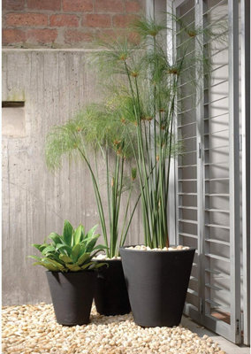 Crescent Garden Madison Round Pot Planter Large Outdoor/Indoor Pot 20 ...