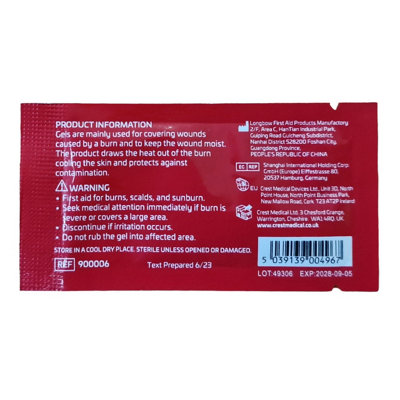 Crest Medical Burn Kool Sterile Burn Gel 3.5g