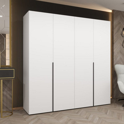 Crisp White Hinged Door Wardrobe 200cm - Sleek Storage for Contemporary ...