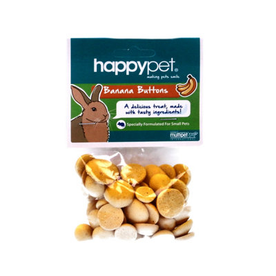 Critter's Choice Banana Buttons Treats - 40g Pack for Small Animals