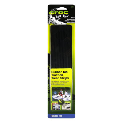 Croc Grip Black Anti Slip Rubber Strips - 2 Pack 300mm x 65mm Heavy ...