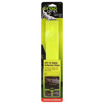 Croc Grip Yellow Reflective Safety Strips - 12 Pack High Visibility ...