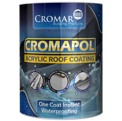 Cromapol Acrylic Waterproof Roof Coating - Emergency Leak Repair - 1KG Grey