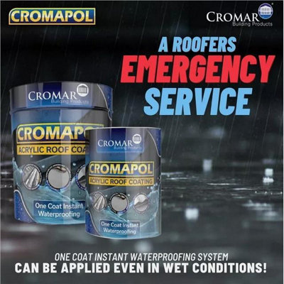 Cromapol Acrylic Waterproof Roof Coating - Emergency Leak Repair - 5KG Grey