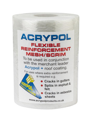 CROMAR - ACRYPOL Scrim Roll White - Flexible Reinforcement Mesh 15cm x ...
