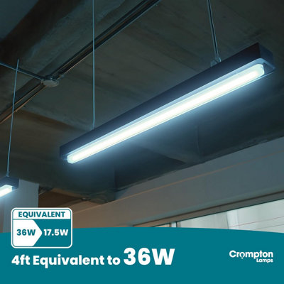 Crompton Lamps 4ft LED T8 Tube 17.5W (36W Equivalent) 6500K Daylight ...