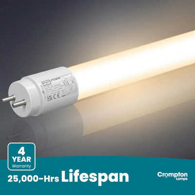 CROMPTON LAMPS 5 FT LED T 8 TUBE, 3000 K WARM WHITE, 22 W (58 W ...
