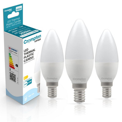 Crompton Lamps Candle LED E14 Bulb, 2.2W, 25W Equivalent, Cool White ...