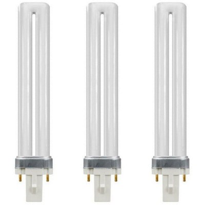 Crompton Lamps CFL PLS 9W 2-Pin Single Turn White Frosted S-Type (3 ...