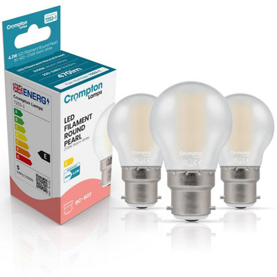 Crompton Lamps Filament Golfball LED Light Bulb B22, 4.2W, 40W Eqv ...