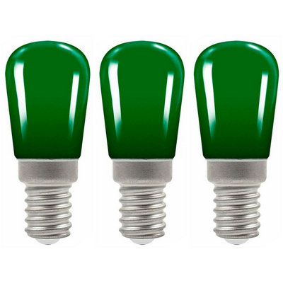 Crompton Lamps LED Pygmy 1.3W E14 Coloured IP65 Green (3 Pack)