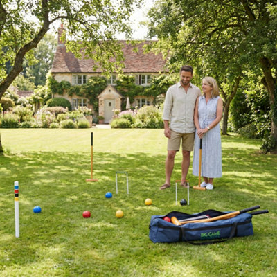 Croquet Set - Full Size - Premium 4 Player Set - Outdoor