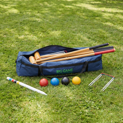 Croquet Set - Full Size - Premium 4 Player Set - Outdoor