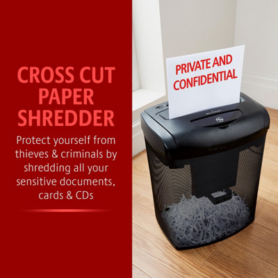 Cross Cut Paper Shredder Home Office Data Protection A4 Plastic Bank ...