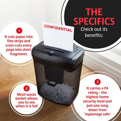 Cross Cut Paper Shredder Home Office Data Protection A4 Plastic Bank ...