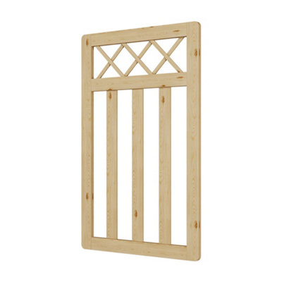 Cross Top Design Wooden Garden Gate for Yards and Pathways 76cm W x 120cm H