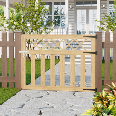 Cross Top Wooden Garden Gate Elegant & Sturdy Entrance for Fences ...