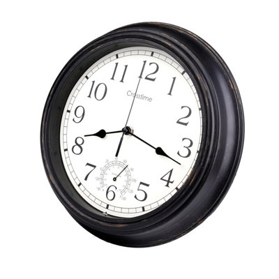 Crosstime Outdoor Clock Waterproof with Thermometer, Vintage Garden ...