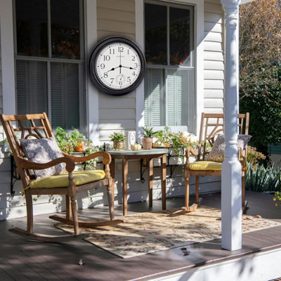 Crosstime Outdoor Clock Waterproof with Thermometer, Vintage Garden ...
