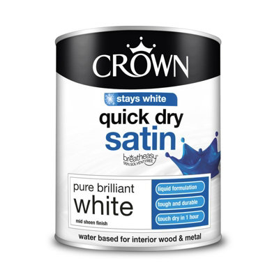 Crown 750ml Quick Dry Satin Pure Brilliant White
