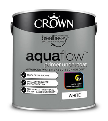 Crown Aquaflow Quick Dry Primer Undercoat Brillant White - 2.5L