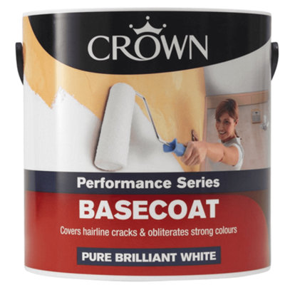 Crown Base Coat Pure Brilliant White Paint Covers Cracks & Strong ...
