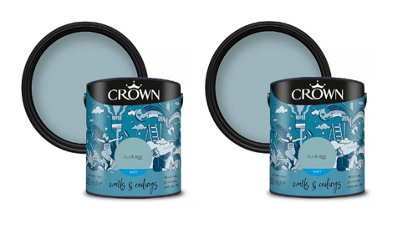 Crown Breatheasy Matt Emulsion Paint For Wall and Ceilings Duck Egg 2 ...