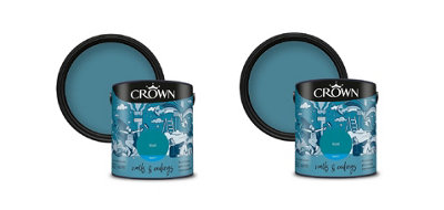 Crown Breatheasy Matt Emulsion Paint For Walls & Ceilings Teal 2.5L ...