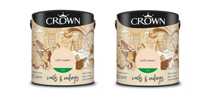 Crown Breatheasy Silk Emulsion Paint For Walls & Ceilings Soft Cream 2 ...
