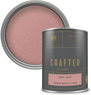 Crown Crafted Lust Metallic Emulsion Paint Rose Gold 1.25L