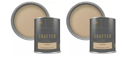 CROWN CRAFTED LUSTROUS METALLIC EMULSION PAINT STRIKING 1.25L PACK OF 2