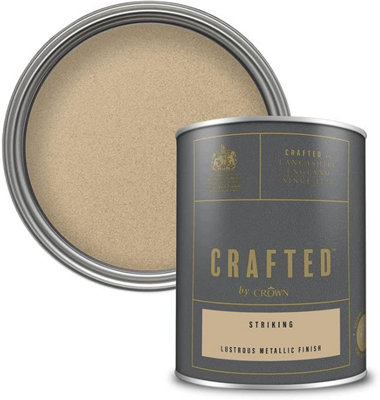 Crown Crafted Lustrous Metallic Emulsion Paint Striking 1.25L