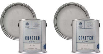 Crown Crafted Suede Textured Finish Paint Soft Grey 2.5L Pack of 2