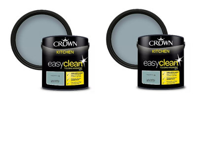 Crown Easyclean Kitchen Matt Paint Simply Duck Egg 2.5L Pack of 2