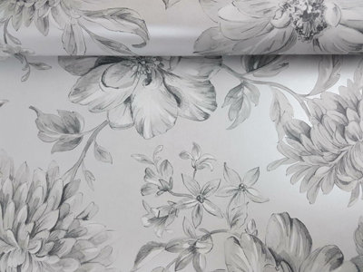 Silver Floral Wallpaper