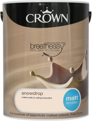 Crown Matt Emulsion 5L Snowdrop