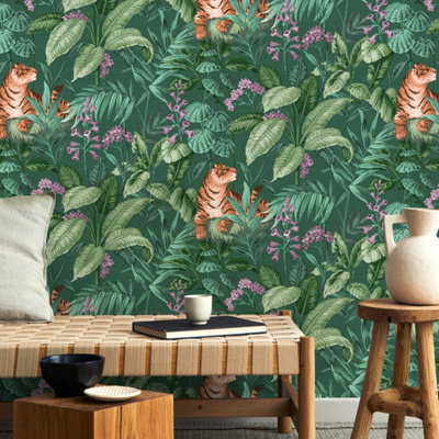 Crown Rajah Tiger Emerald Wallpaper M1733