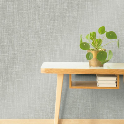 Crown Scandi Plain Texture Grey Flat Surface Washable Wallpaper M1528